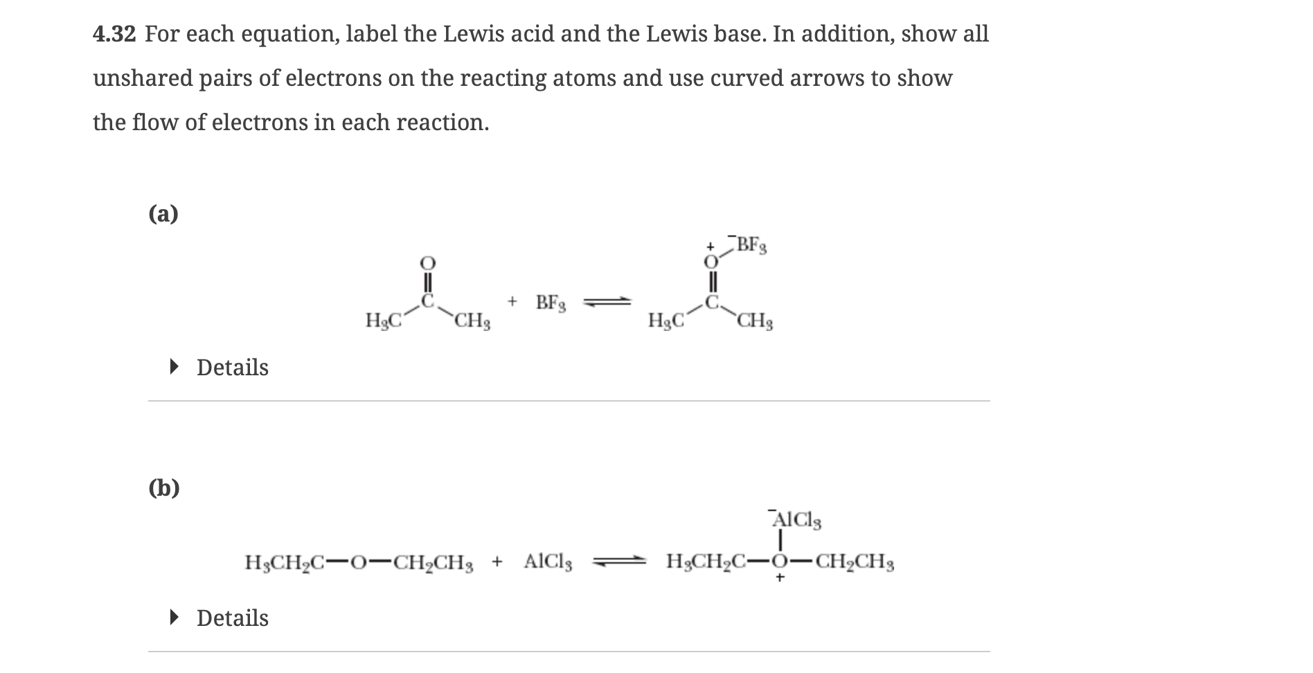 Solved 4.32 For each equation, label the Lewis acid and the | Chegg.com