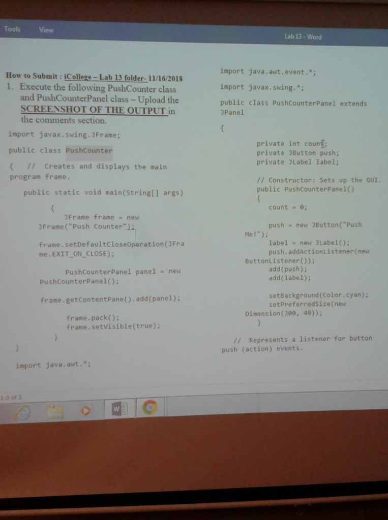 Solved ToolsView Lab 13-Word import java.avt.event. import | Chegg.com Solved ToolsView Lab 13-Word import java.avt.event. import | Chegg.com