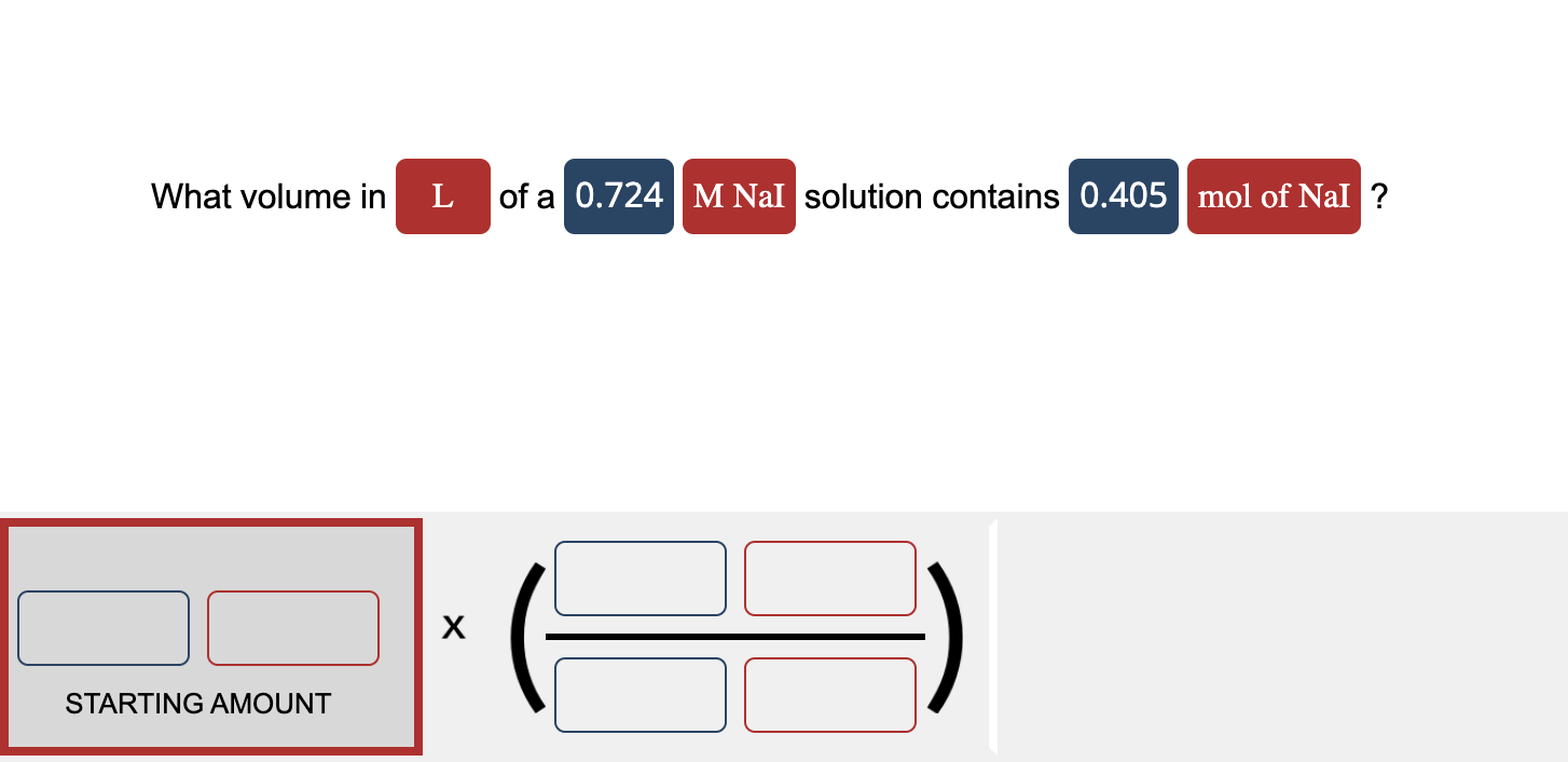 Solved What volume in of a M NaI solution contains ? | Chegg.com