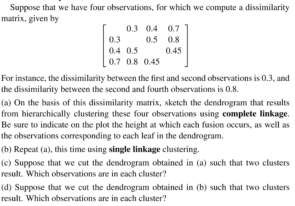 Solved Suppose that we have four observations, for which we | Chegg.com