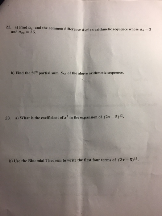 Solved a) Find a_1 and the common difference d of an | Chegg.com