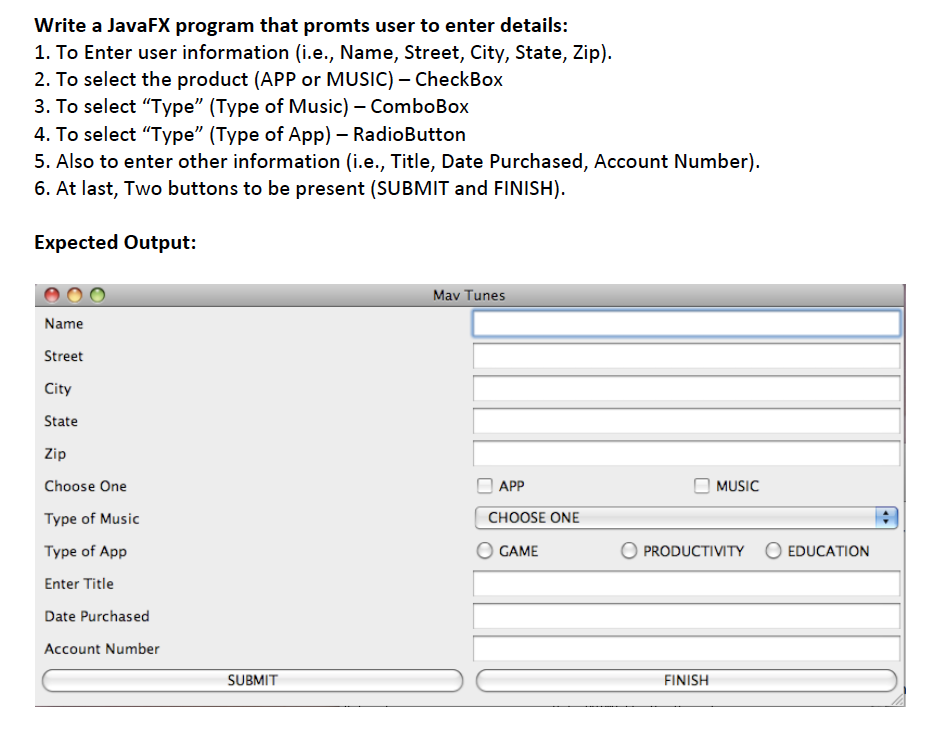 Solved Write a JavaFX program that promts user to enter | Chegg.com