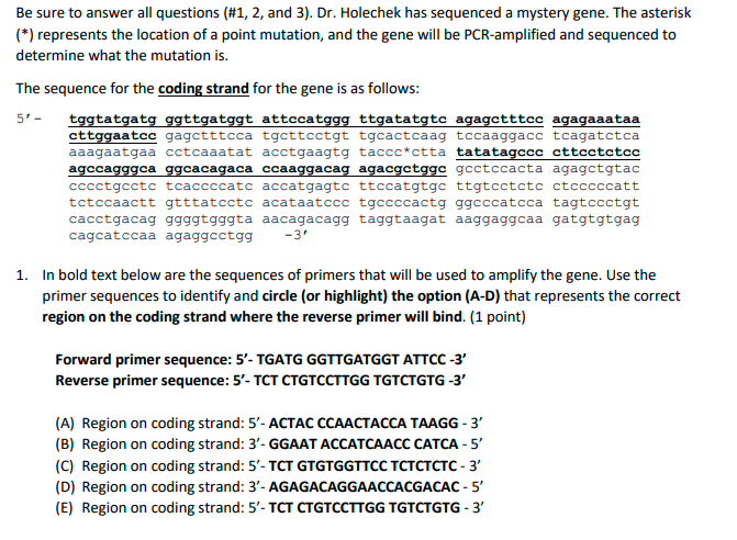 Solved Be sure to answer all questions ( #1,2, and 3 ). Dr. | Chegg.com