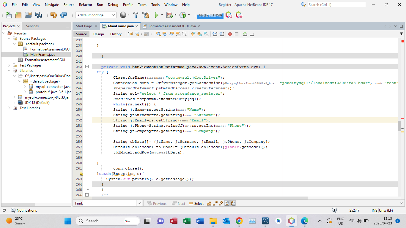 Solved This is my code for my View button but it does not | Chegg.com
