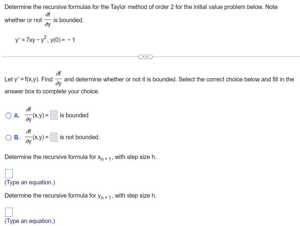 Solved Determine the recursive formulas for the Taylor | Chegg.com
