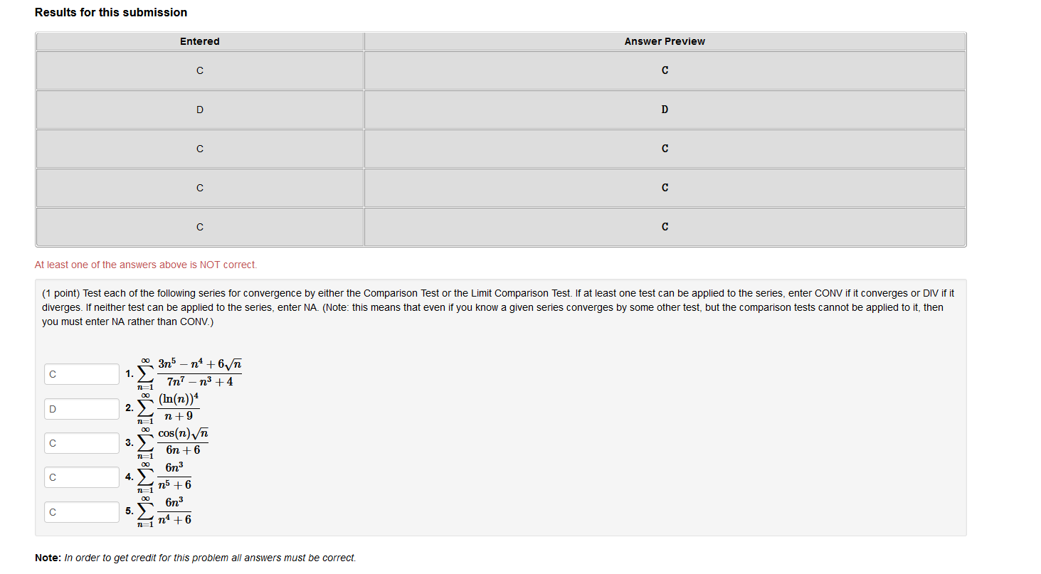 Results for this submission At least one of the | Chegg.com