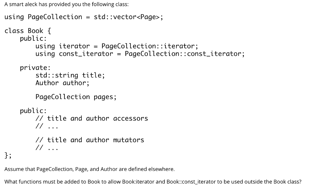 A smart aleck has provided you the following class: | Chegg.com