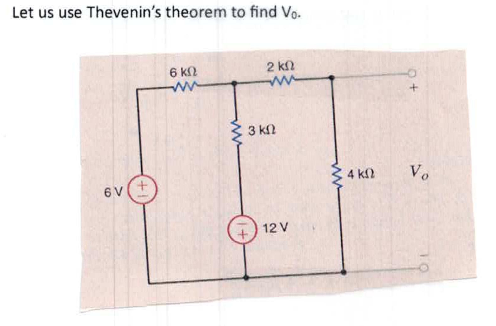 Solved Let us use Thevenin's theorem to find V0. | Chegg.com