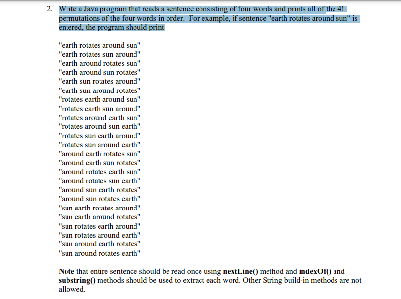 Solved 2. Write a Java program that reads a sentence | Chegg.com