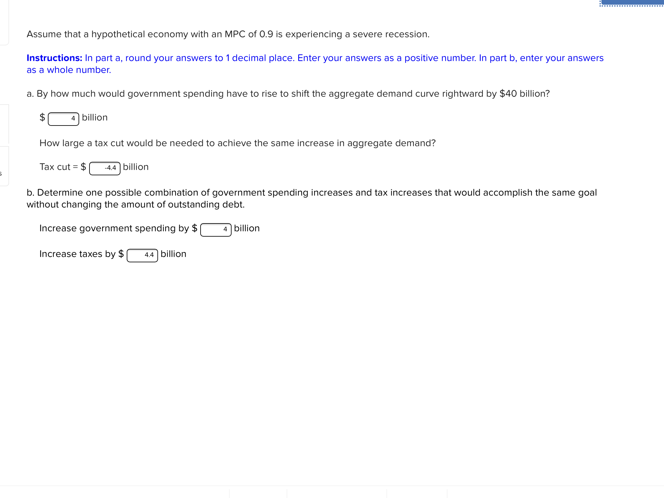 Solved Assume that a hypothetical economy with an MPC of 0.9 | Chegg.com