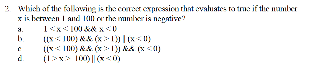 Solved 2. Which of the following is the correct expression | Chegg.com
