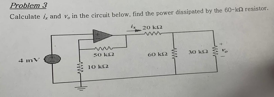Solved Problem 3 Calculate ix and vo in the circuit below, | Chegg.com