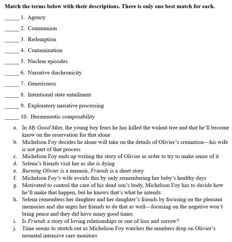 Match the terms below with their descriptions. There | Chegg.com