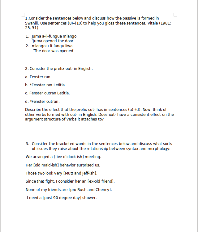 1. Consider the sentences below and discuss how the | Chegg.com