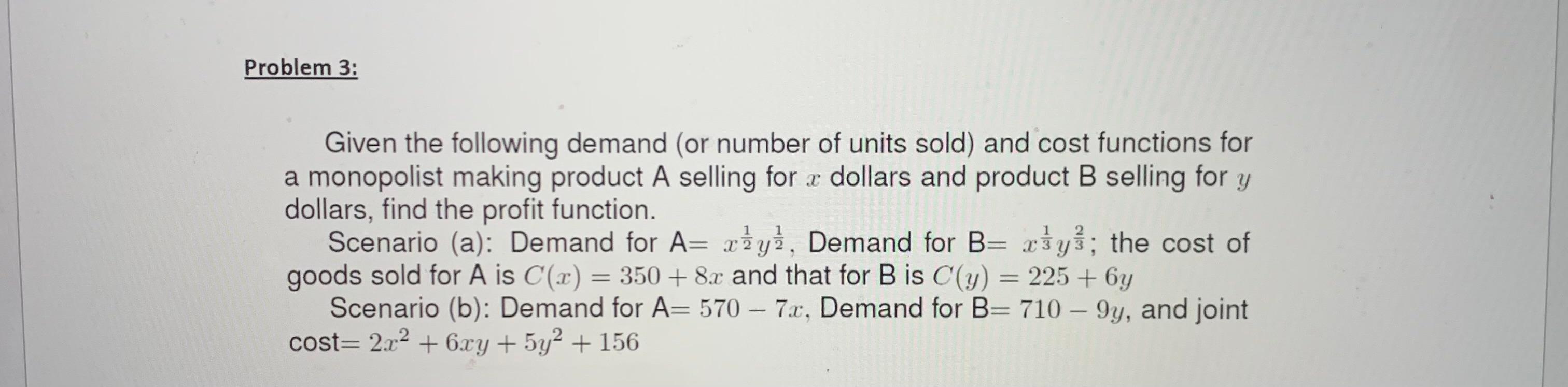 Given the following demand (or number of units sold) | Chegg.com