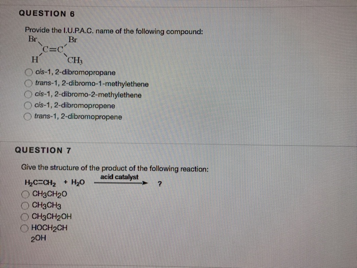 Solved Provide the I.U.P.A.C. name of the following | Chegg.com