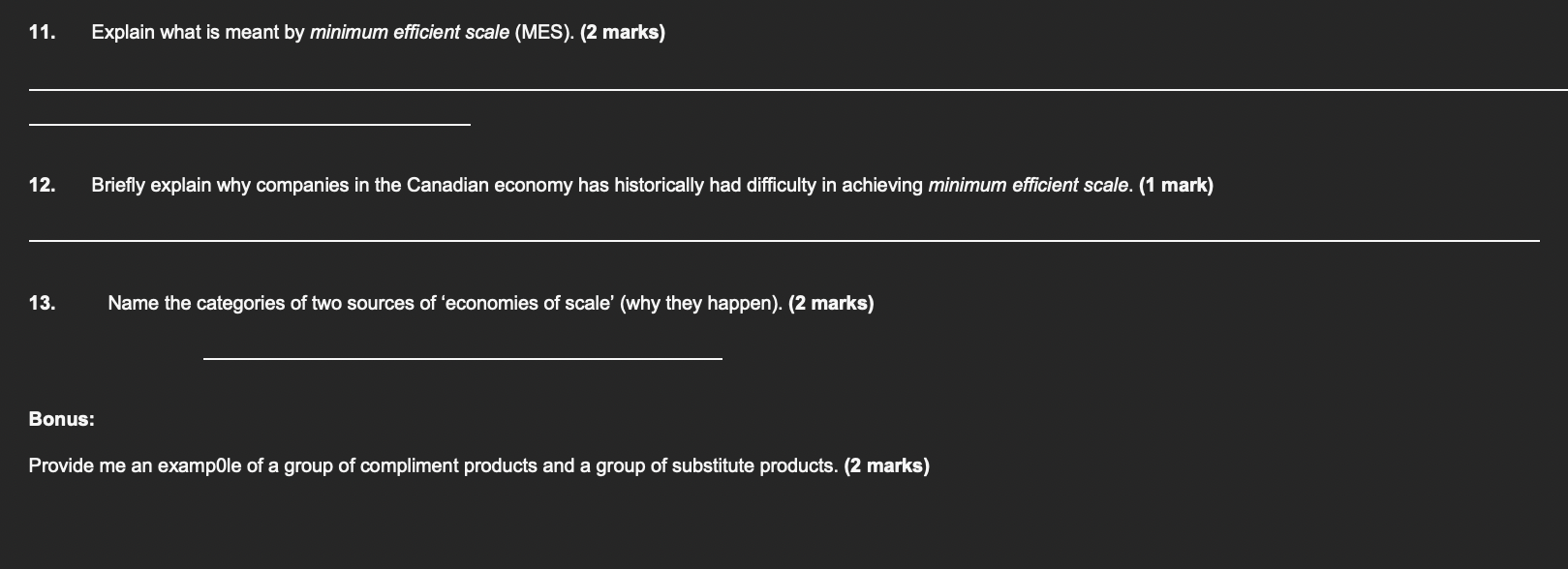 Solved 11. Explain what is meant by minimum efficient scale | Chegg.com