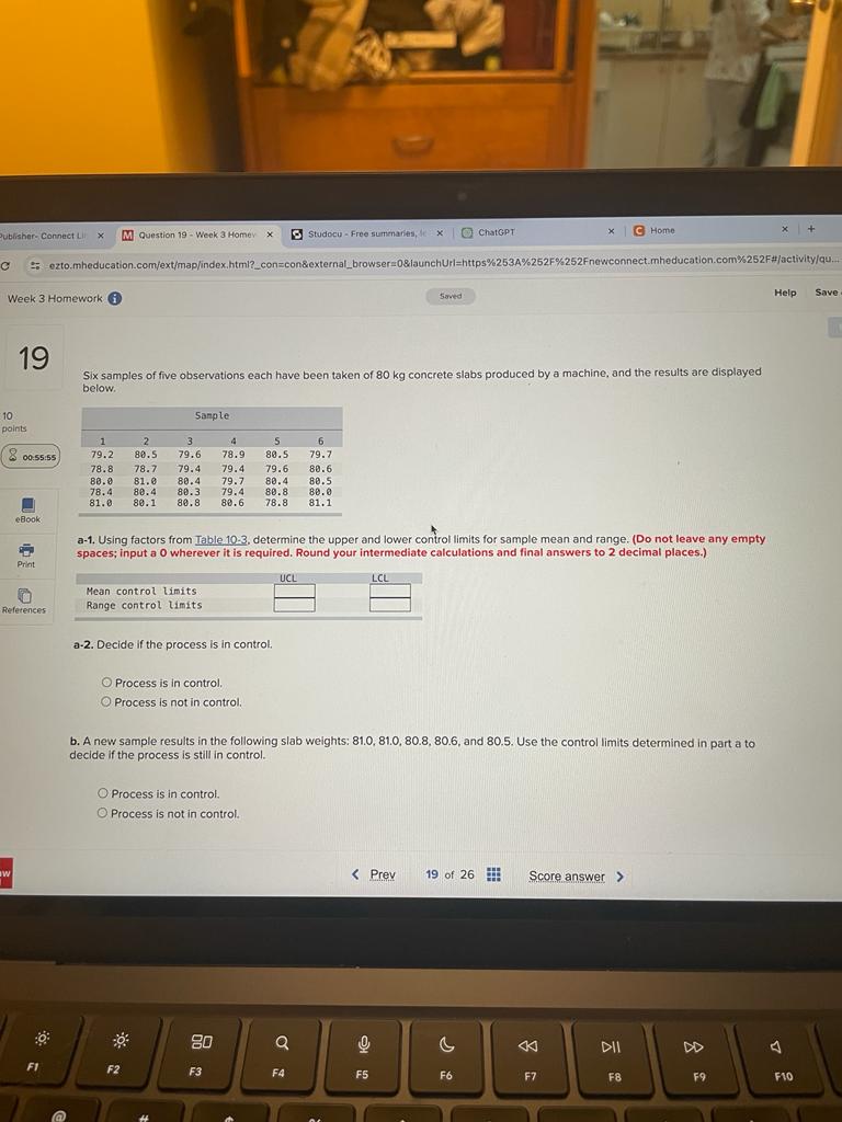 Solved Week 3 ﻿HomeworksanedChatGPTHome19Six samples of five | Chegg.com