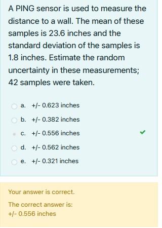 Solved A PING sensor is used to measure the distance to a | Chegg.com
