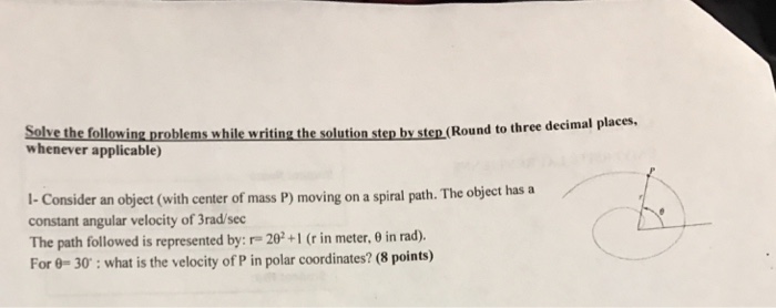 Solved Consider an object (with center of mass P) moving on | Chegg.com