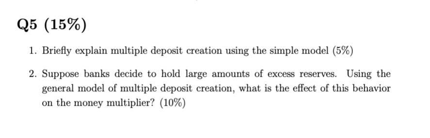 Solved 1. Briefly explain multiple deposit creation using | Chegg.com