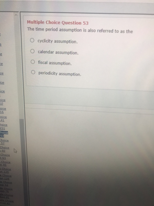 Solved Multiple Choice Question 53 The time period | Chegg.com