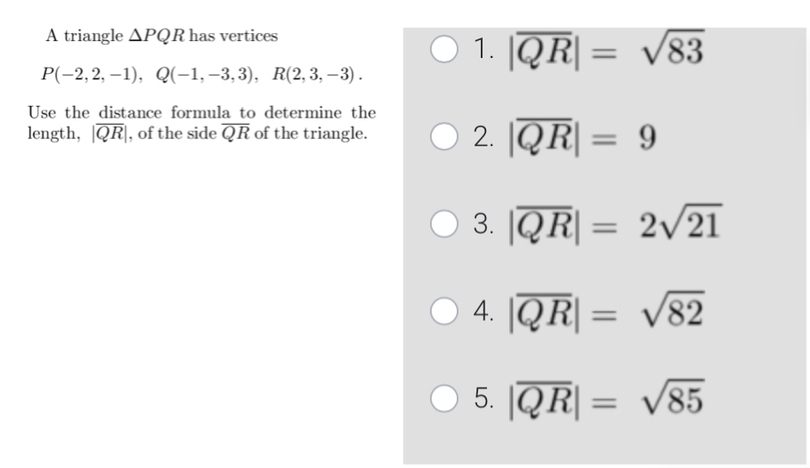 Solved A triangle PQR has vertices | Chegg.com