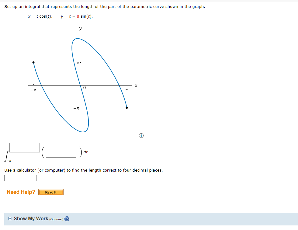 Solved Set up an integral that represents the length of the | Chegg.com