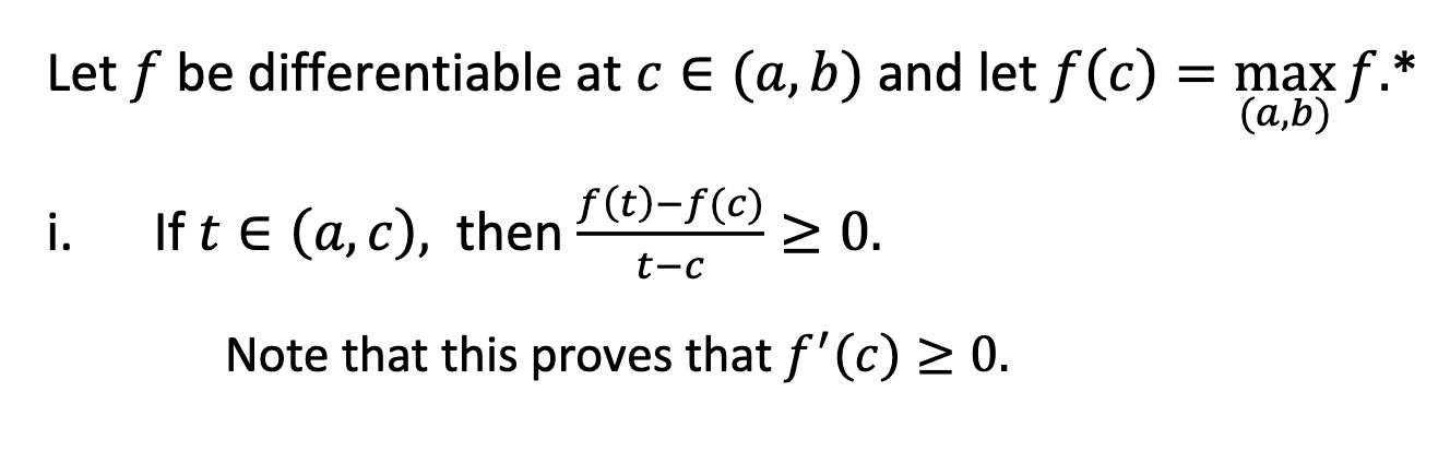 Solved Let f be differentiable at c∈(a,b) and let | Chegg.com