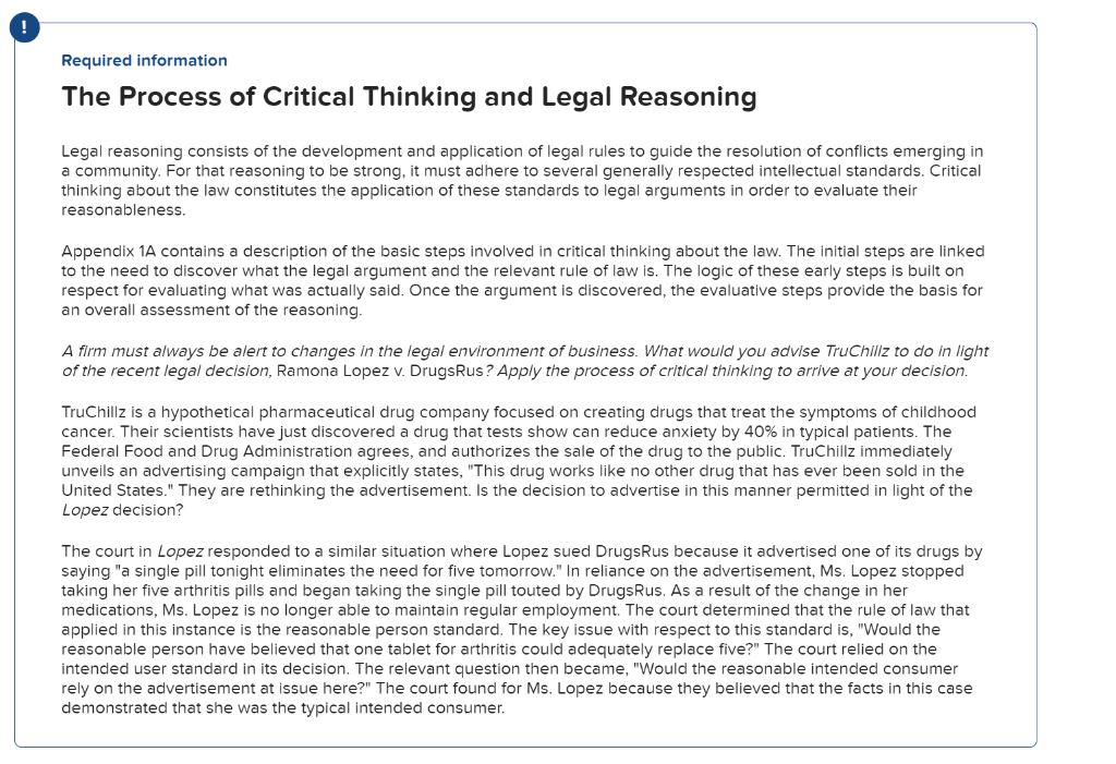 The initial stimulus for thinking about the legal | Chegg.com