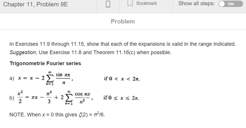 Solved Show all steps: W Bookmark Chapter 11, Problem 9E ON | Chegg.com