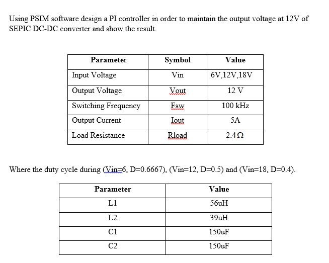 Using PSIM software design a PI controller in order | Chegg.com