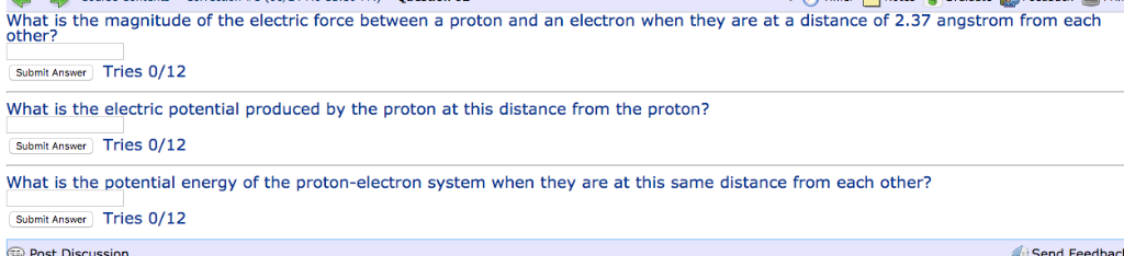 Solved What Is The Magnitude Of The Electric Force Between A