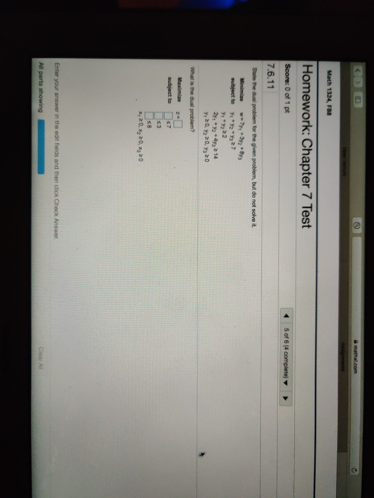 Solved mathxl.com Math 1324, FBS Homework: Chapter 7 Test 4 | Chegg.com