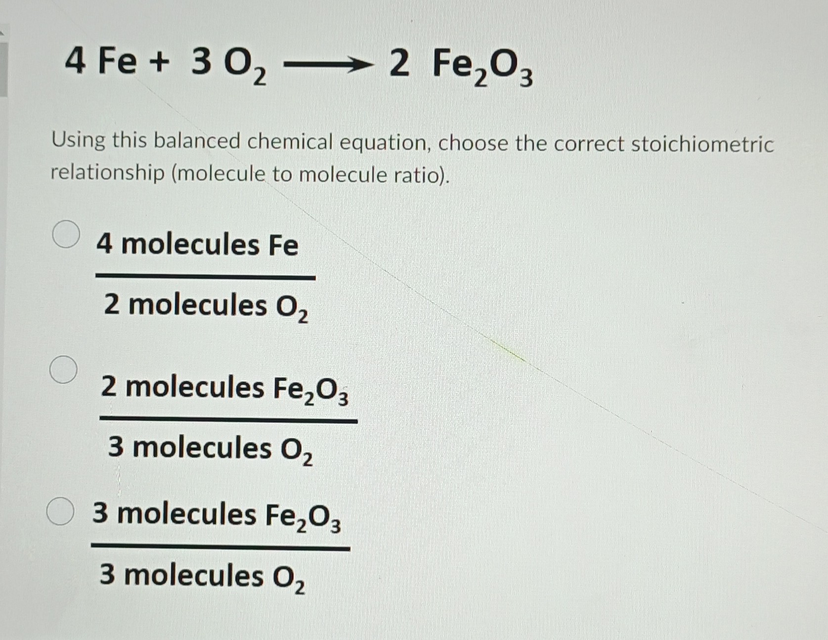 Solved 4fe 3o2 2fe2o3 Using This Balanced Chemical Equation