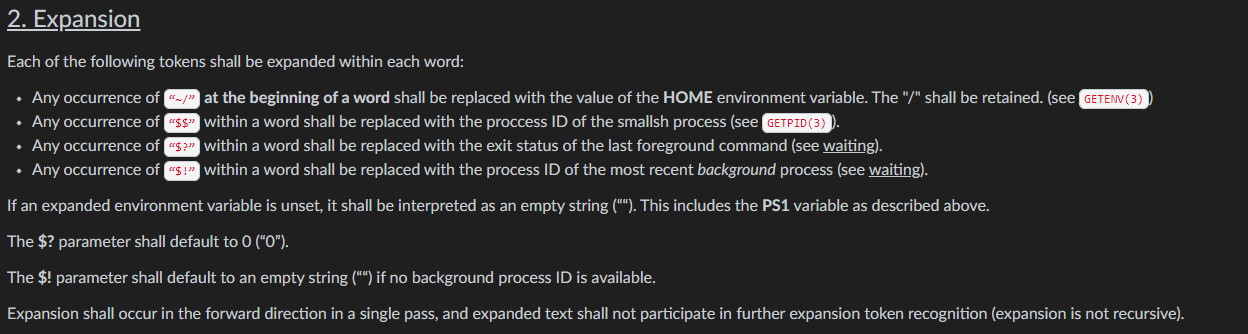 Solved 2. Expansion Each of the following tokens shall be | Chegg.com