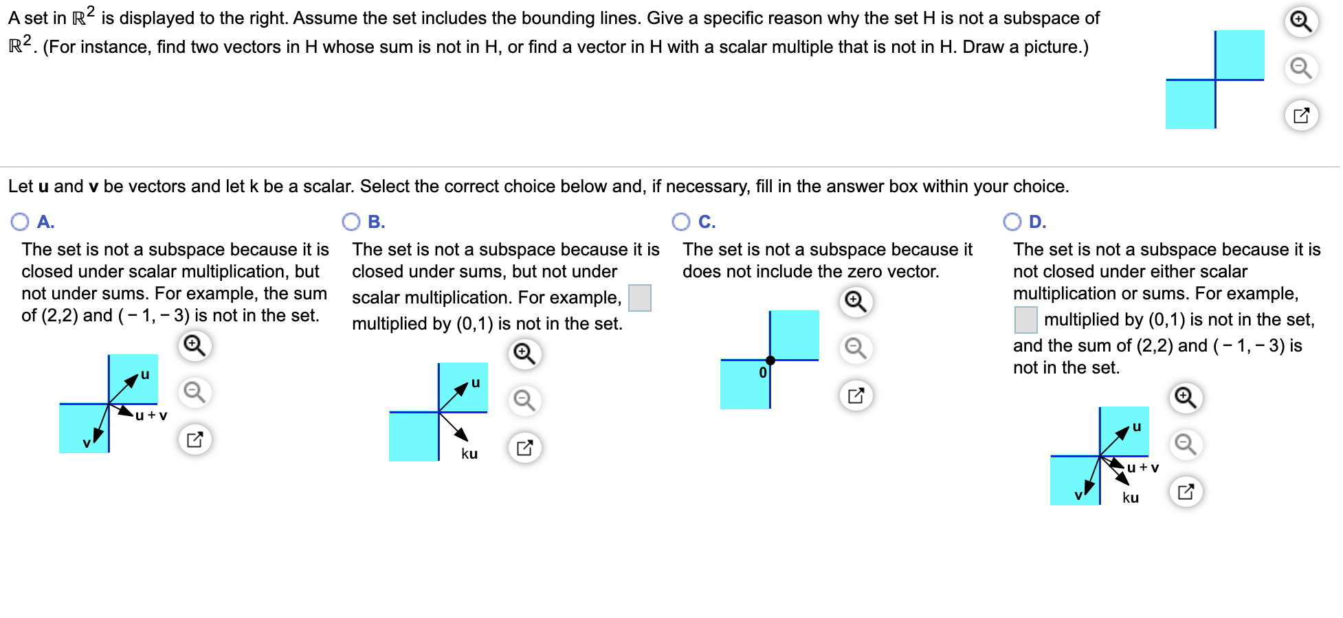 Solved A set in R2 is displayed to the right. Assume the set | Chegg.com