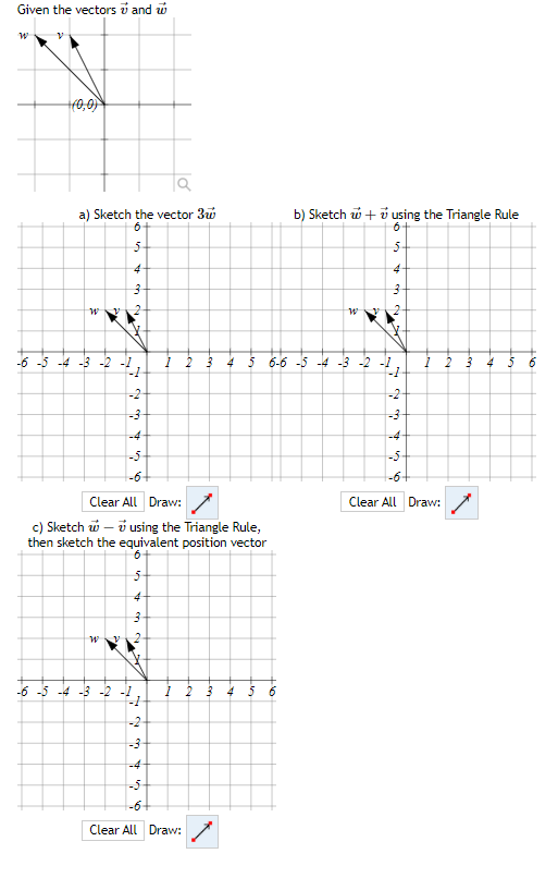 Solved Given the vectors v and W la a) Sketch the vector 3 6 | Chegg.com