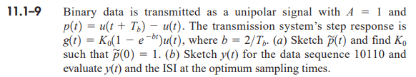 Solved Binary data is transmitted as a unipolar signal with | Chegg.com