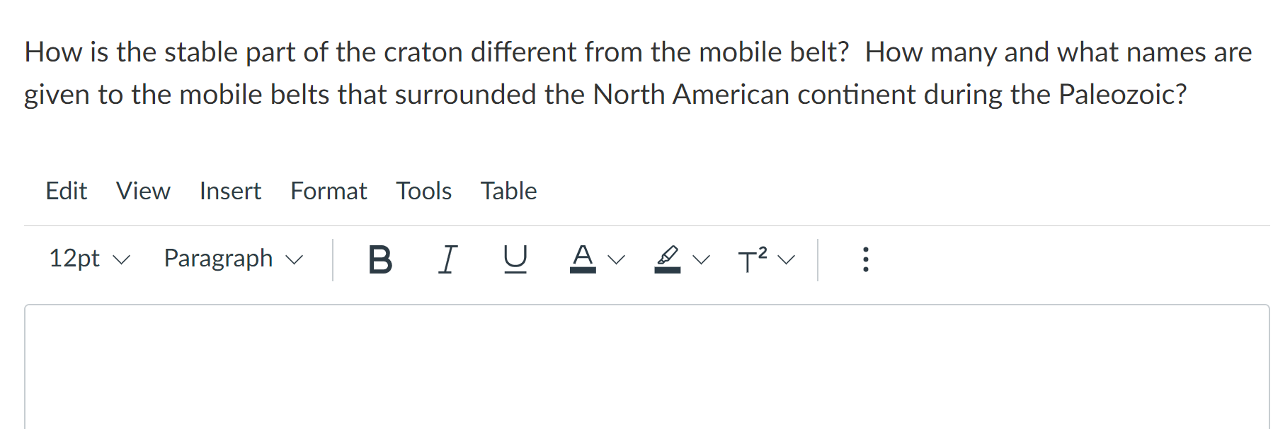 Solved How is the stable part of the craton different from | Chegg.com