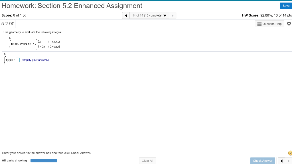 Solved Homework Section 5 2 Enhanced Assignment Save 14 Of