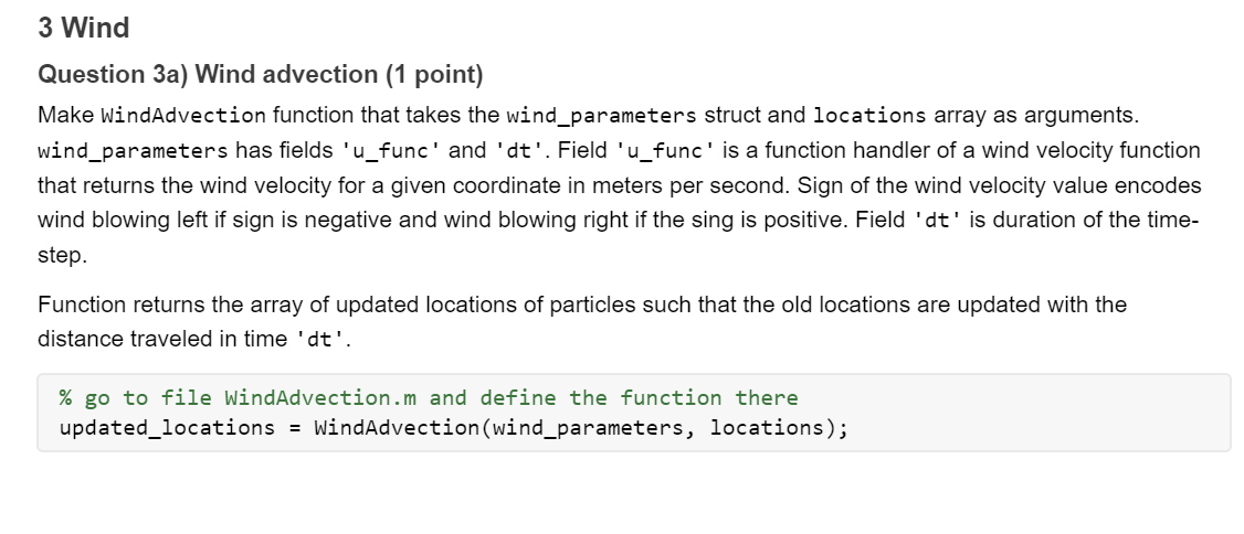 3 Wind Question 3a) Wind advection (1 point) Make | Chegg.com