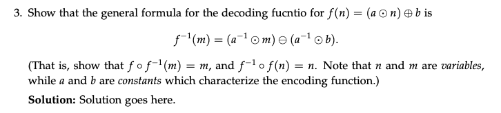 Solved Show that the general formula for the decoding | Chegg.com