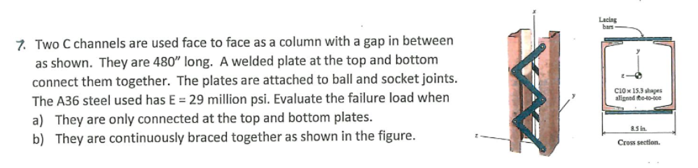 Lacing bars 7. Two C channels are used face to face | Chegg.com