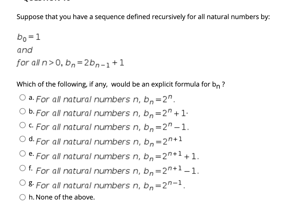 Solved Suppose that you have a sequence defined recursively | Chegg.com