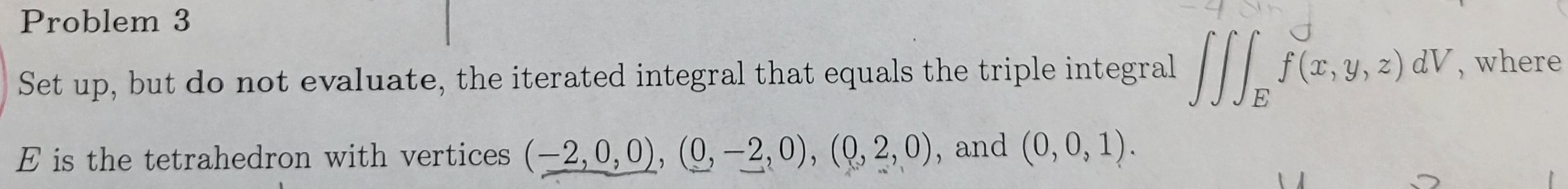 Set up, but do not evaluate, the iterated integral | Chegg.com