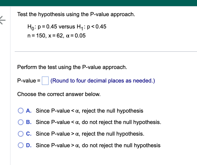 Solved Test the hypothesis using the P-value approach. | Chegg.com