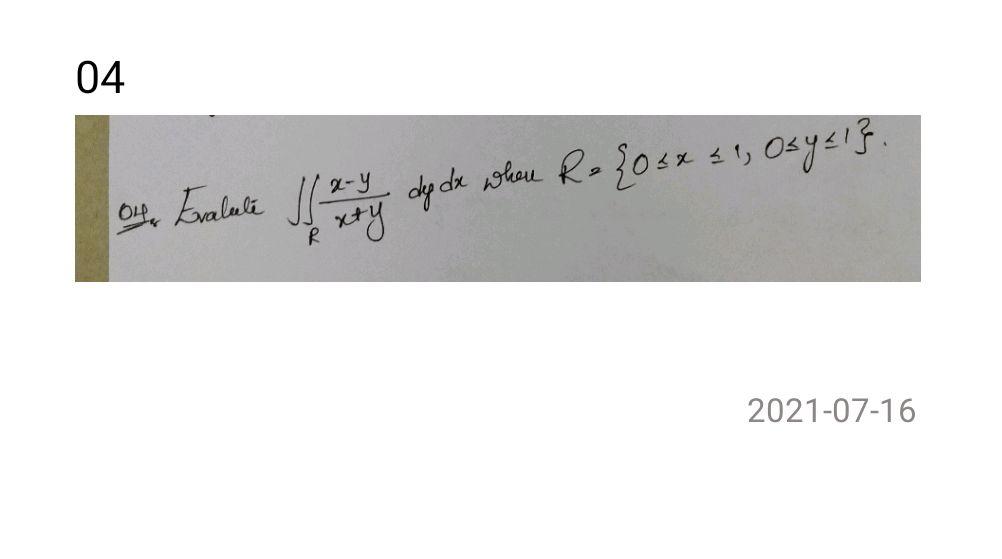 Solved 04 را 4 x-y cap de whore Ro{o sx 21, Osy=1} on | Chegg.com