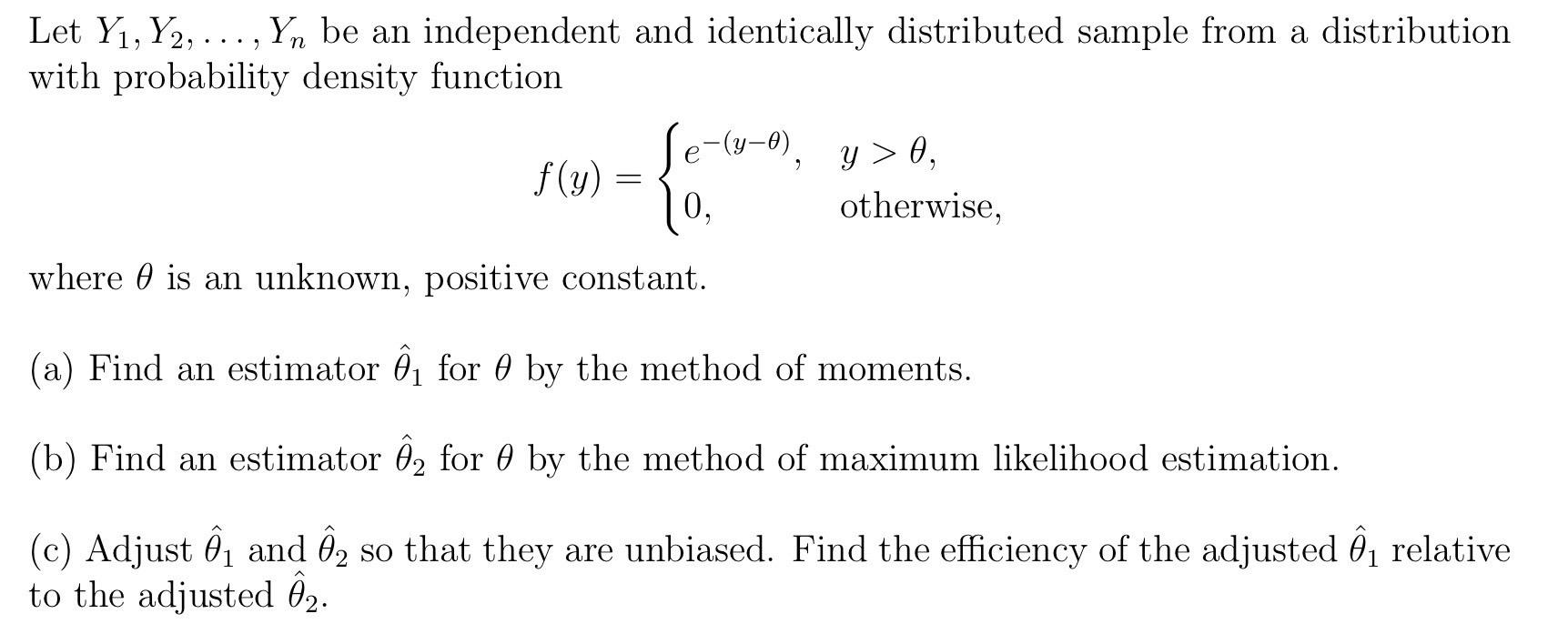 Solved Let Y1,Y2,…,Yn be an independent and identically | Chegg.com