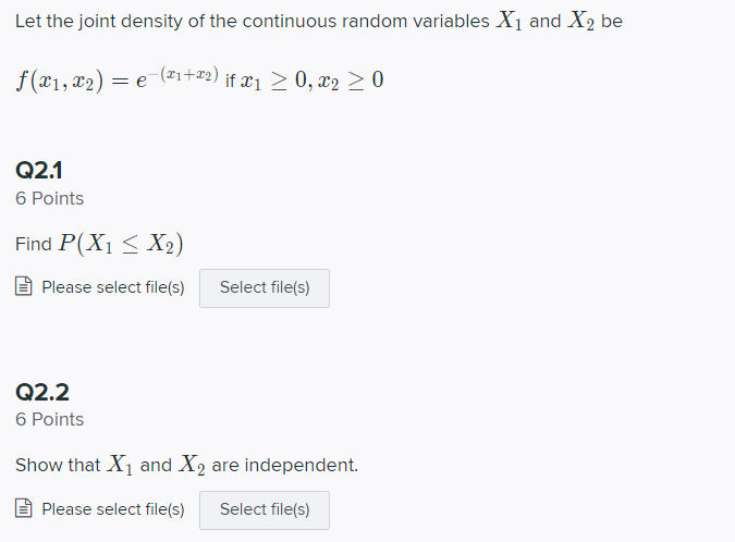 Solved Let the joint density of the continuous random | Chegg.com